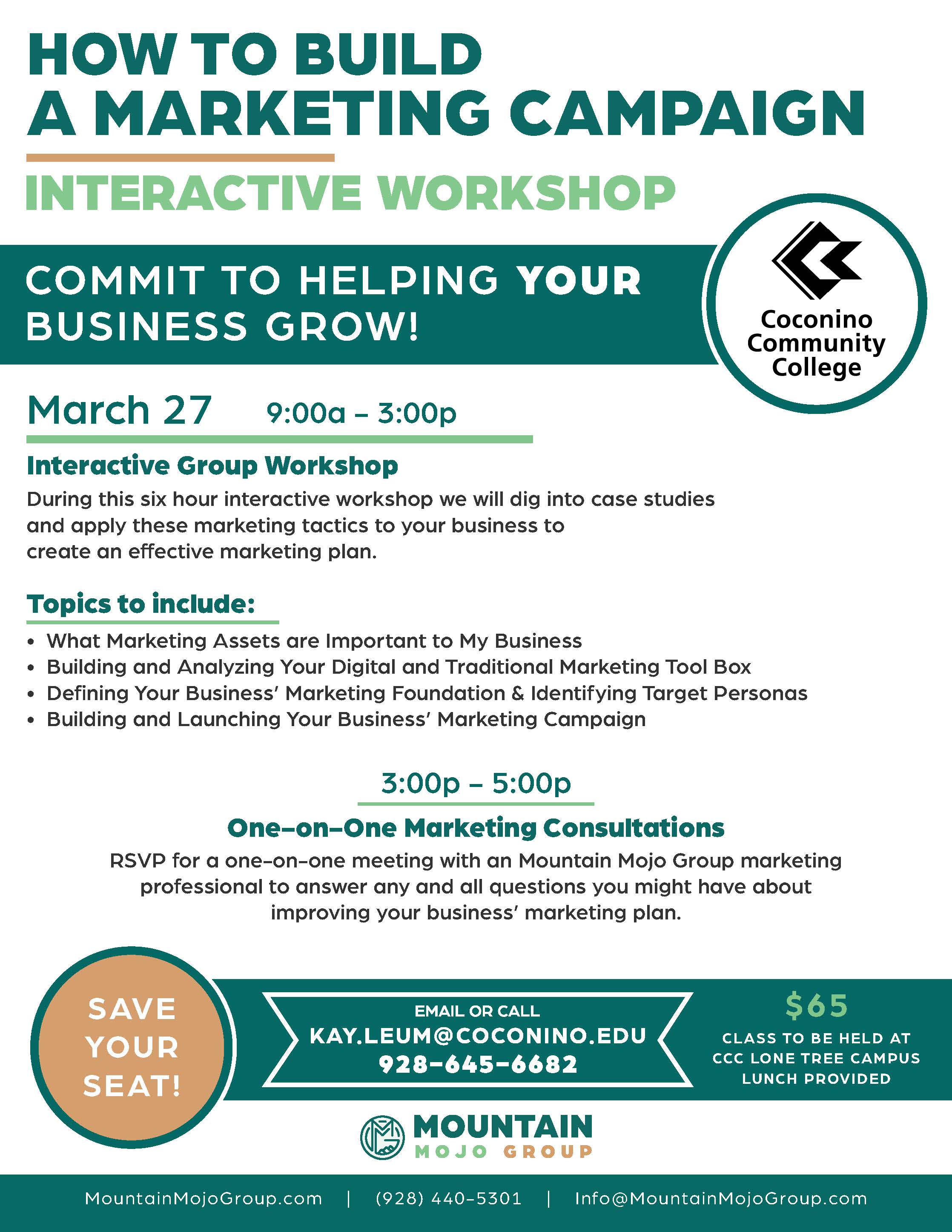 Coconino Community College - Interactive Marketing Workshop